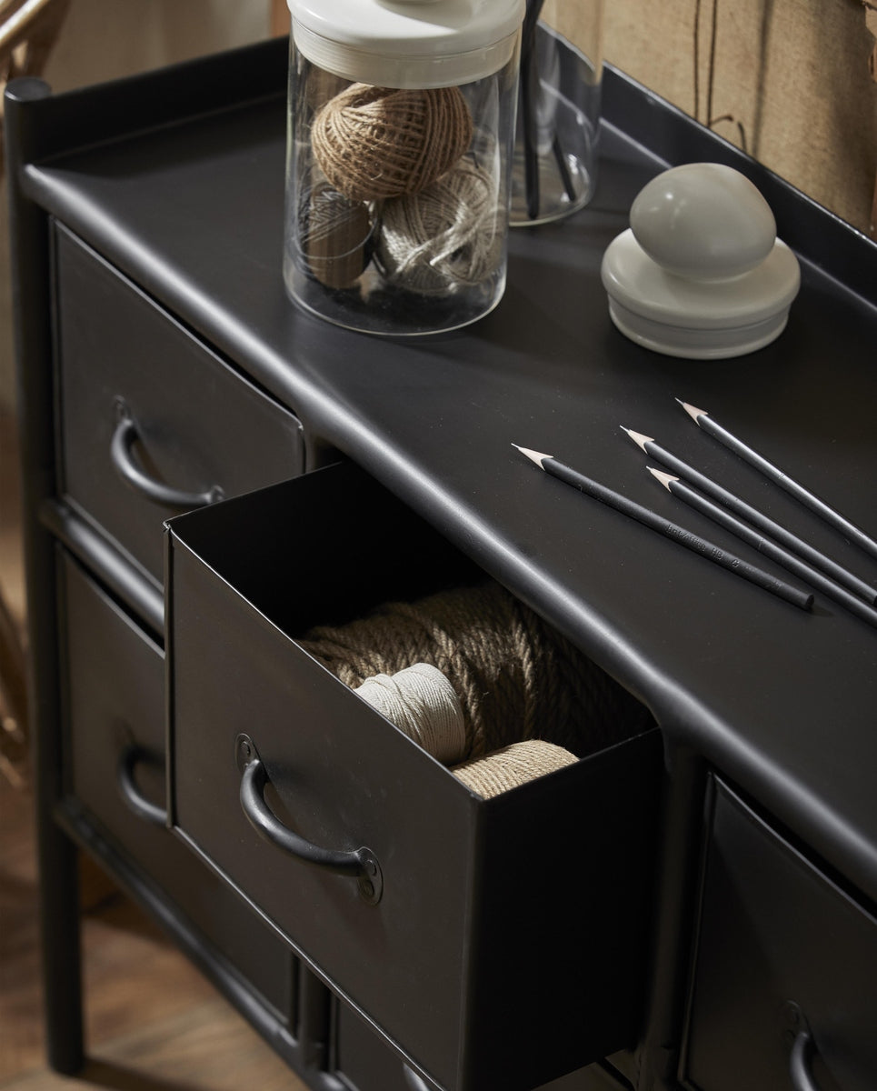 PORTLAND iron drawer, 8 drawers - black | nordal.com