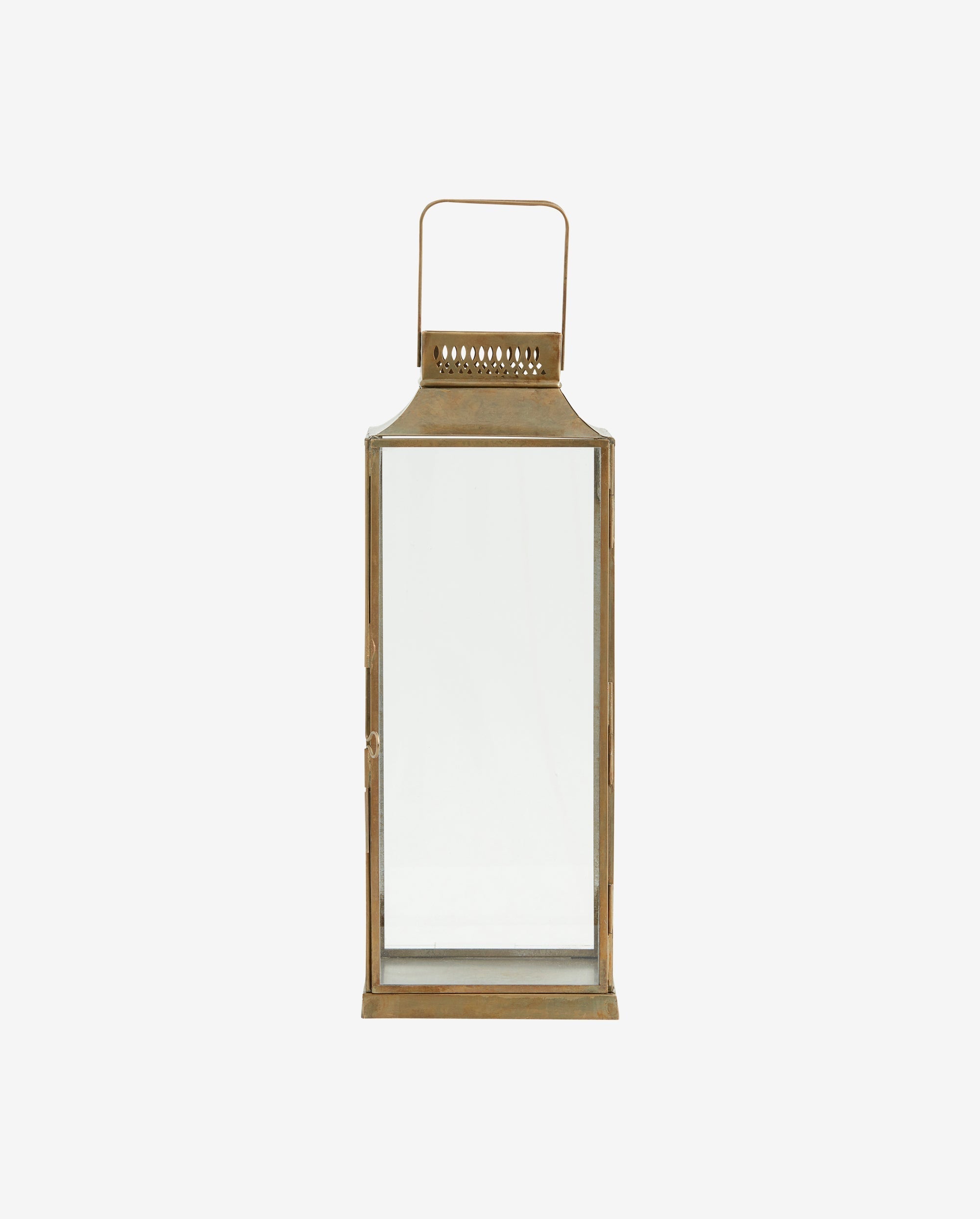 ANTIQUE lantern, square w/top, L - golden finish | nordal.com