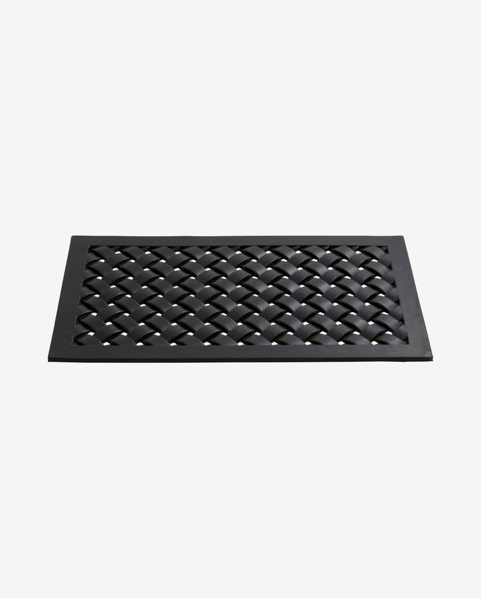 Doormat, weaving, square, black rubber | nordal.com